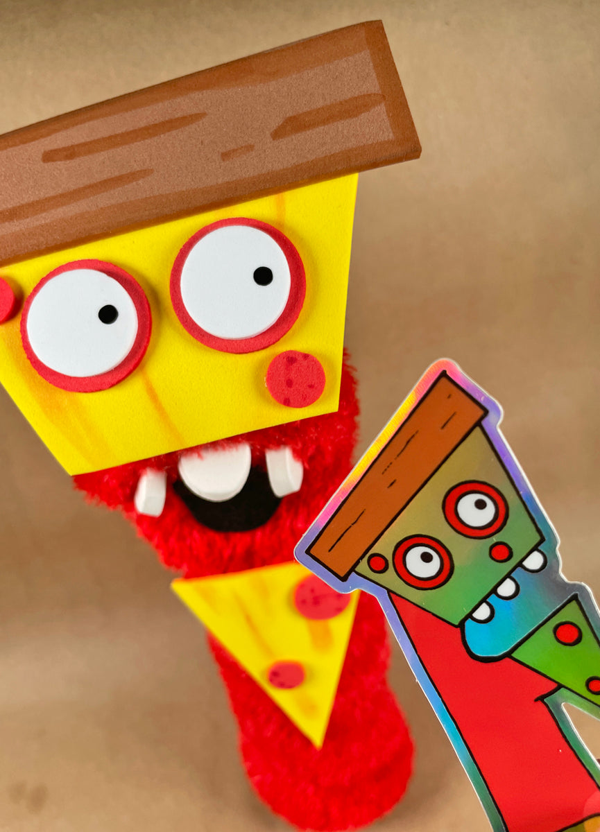 Pizza the Puppet the Sticker – Sock Puppet City