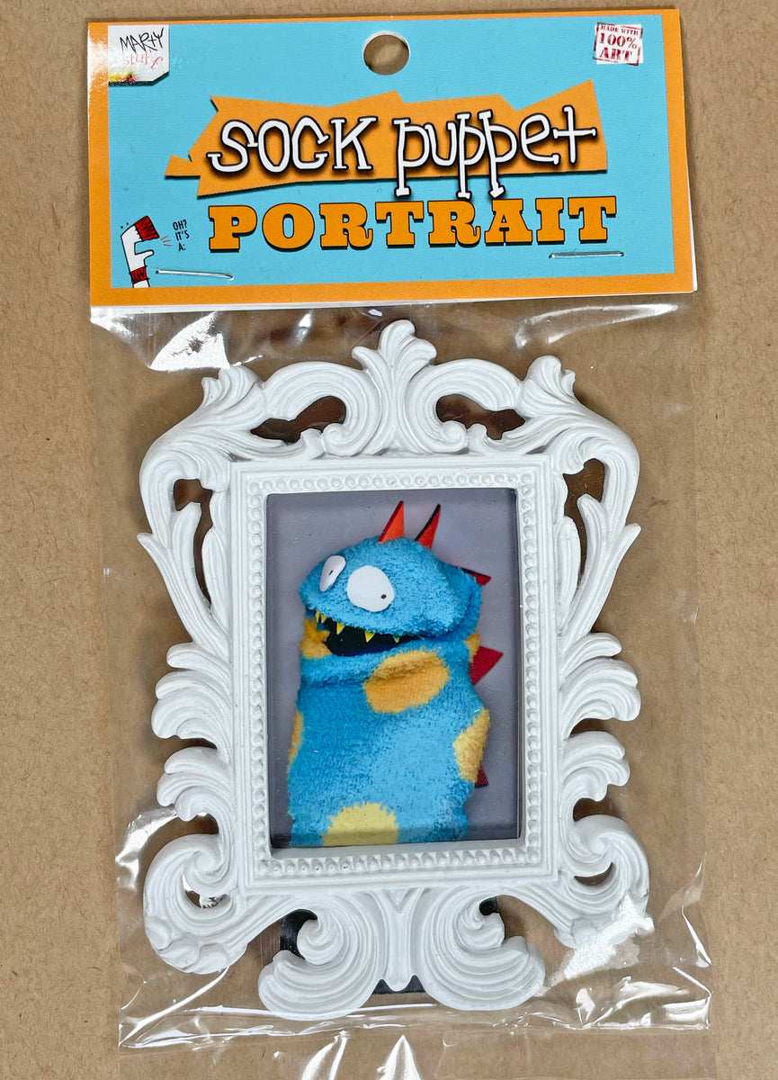 Sock Puppet Portrait of Spot the Dinosaur – Sock Puppet City
